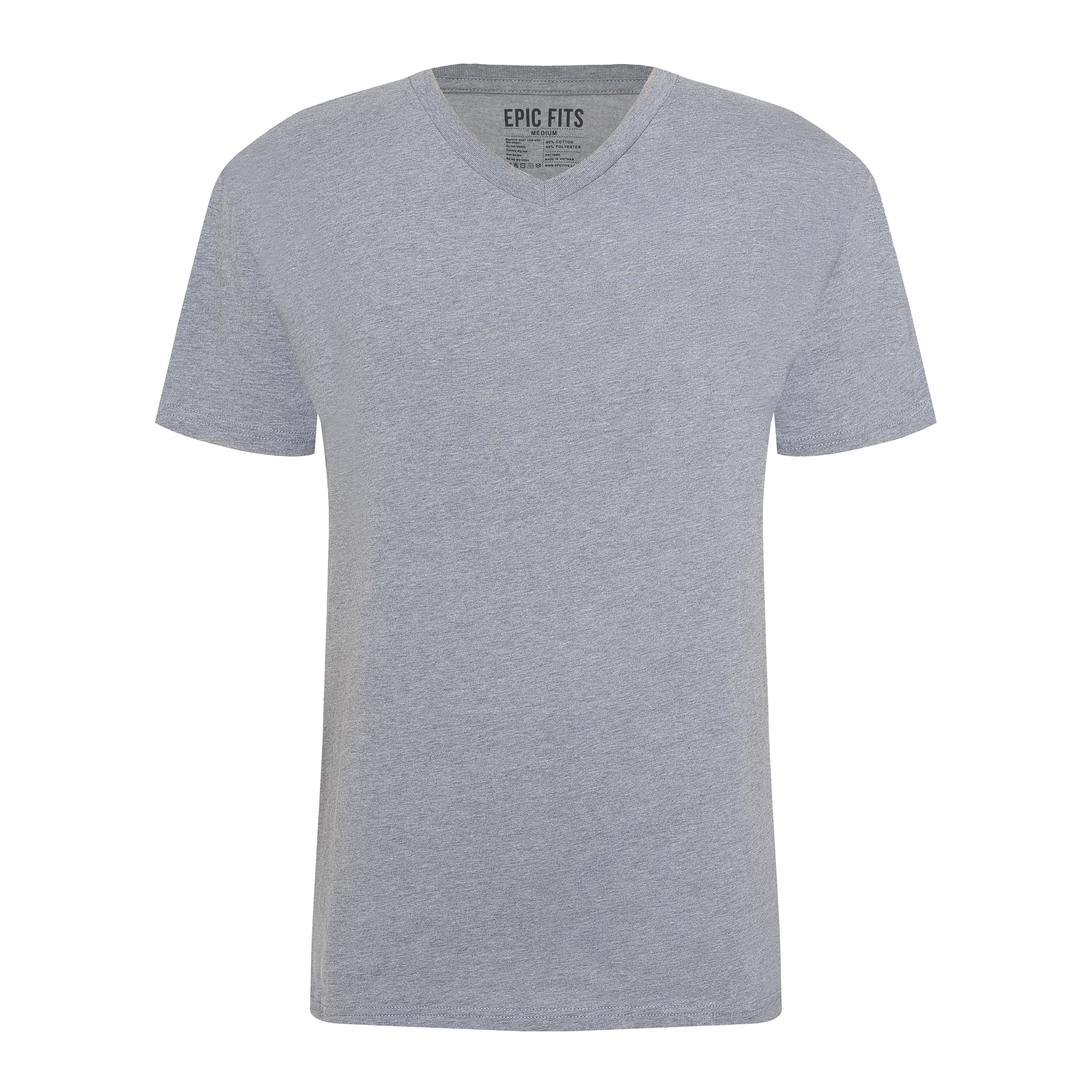Men's Heather Gray V-Neck Premium T-Shirt | Confidence in Every Fit – EPIC FITS