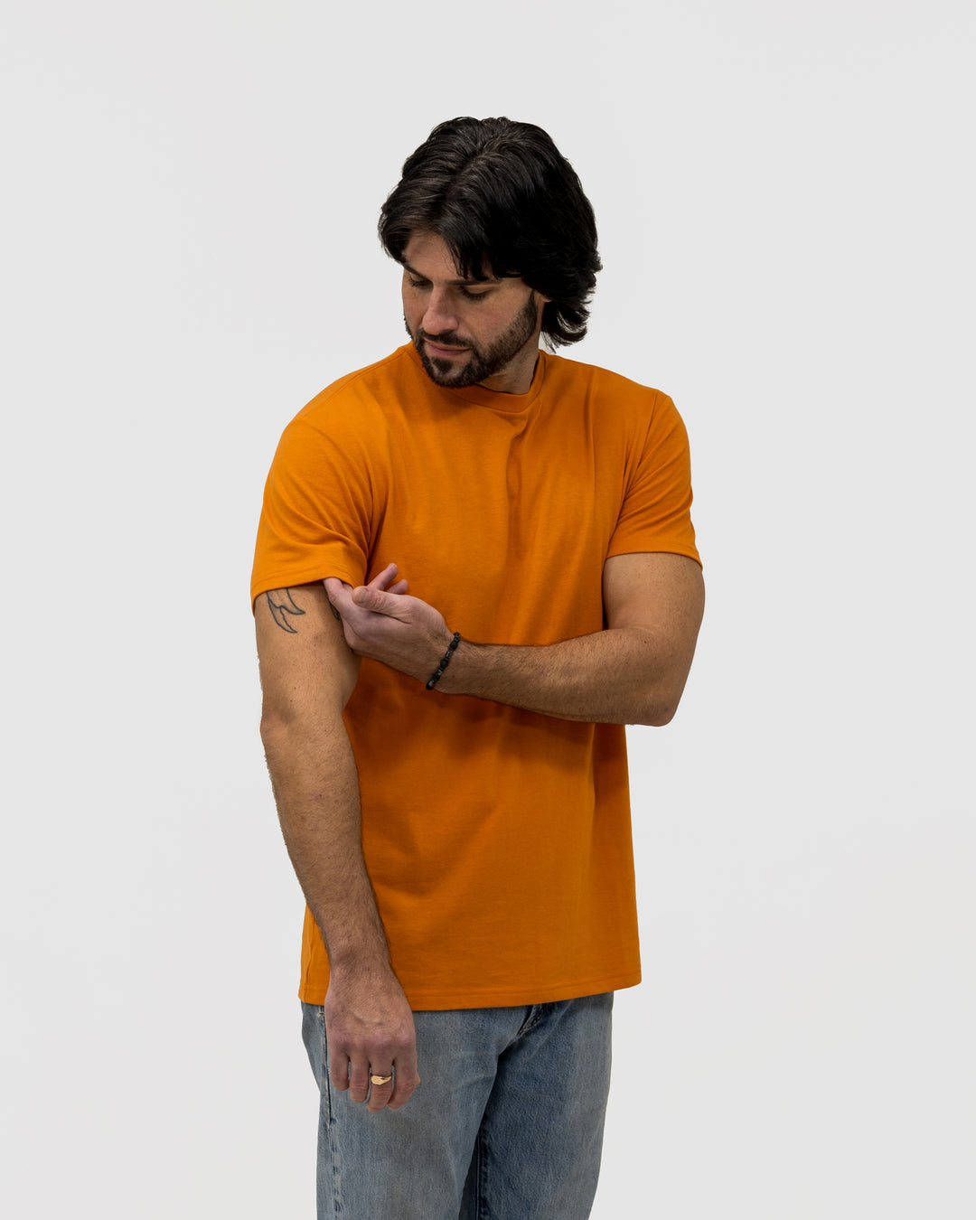 Men's Burnt Orange Crew Neck Premium T-Shirt | Confidence in Every Fit ...