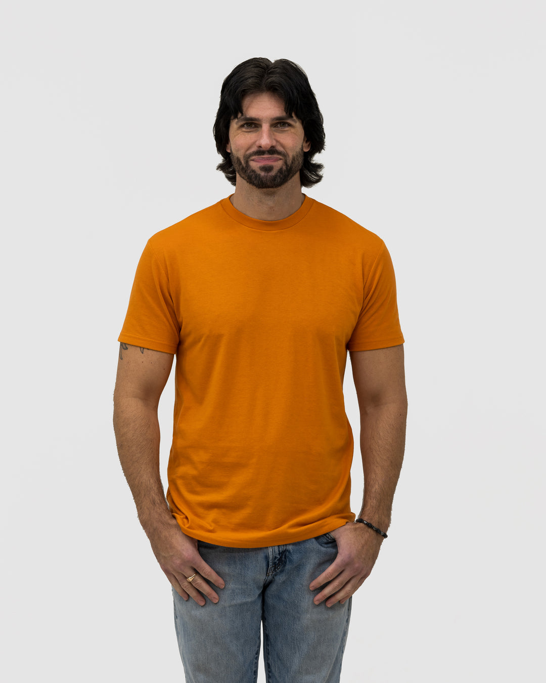 Men's Burnt Orange Crew Neck Premium T-Shirt | Confidence in Every Fit ...