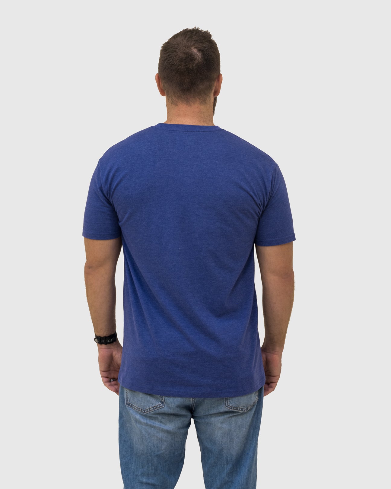 Men's Heather Navy Crew Neck Premium T-Shirt | Confidence in Every Fit ...