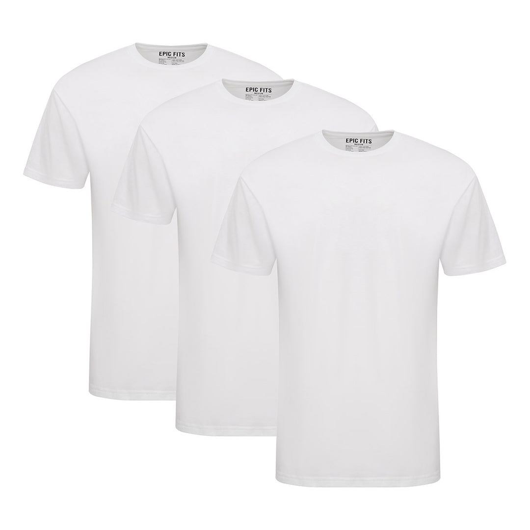 Men's White Crew Neck T-Shirts 3-Pack – EPIC FITS